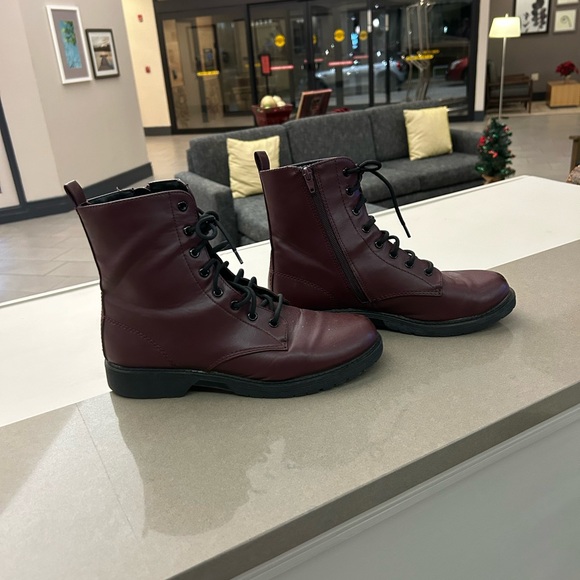 Time and Tru | Shoes | Boots Mens Burgundy Laceup Zipper On Sidetime ...